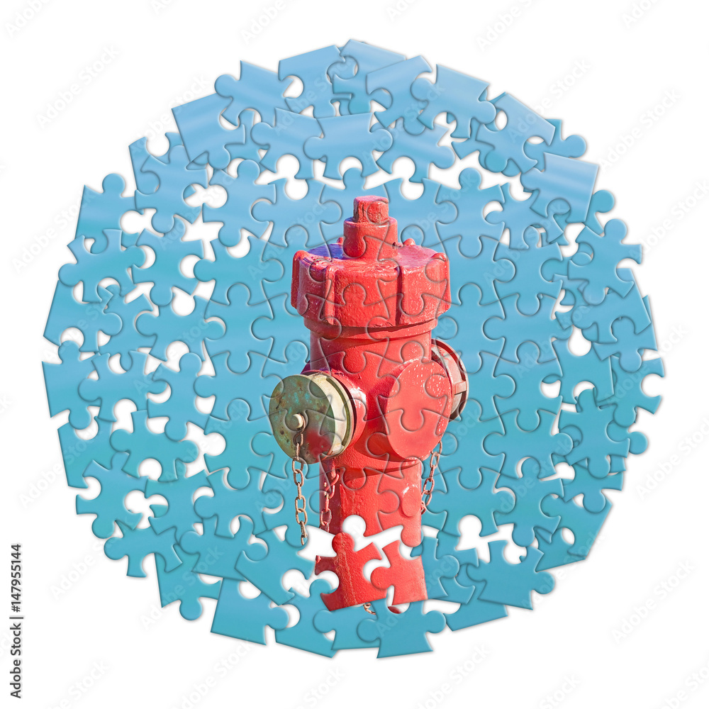Manage your fire prevention plan - Red fire hydrant against a water ...