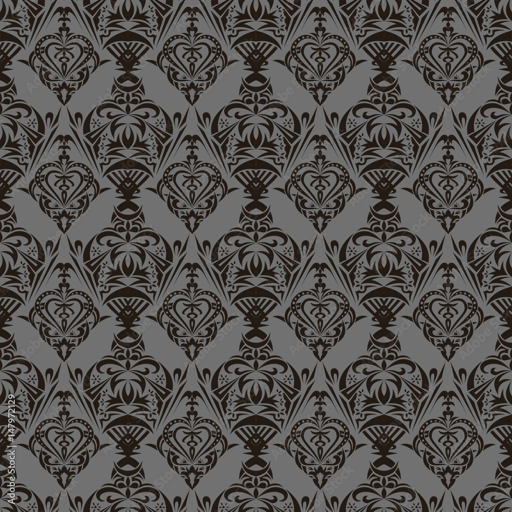 Seamless wallpaper with two patterns Stock Vector | Adobe Stock