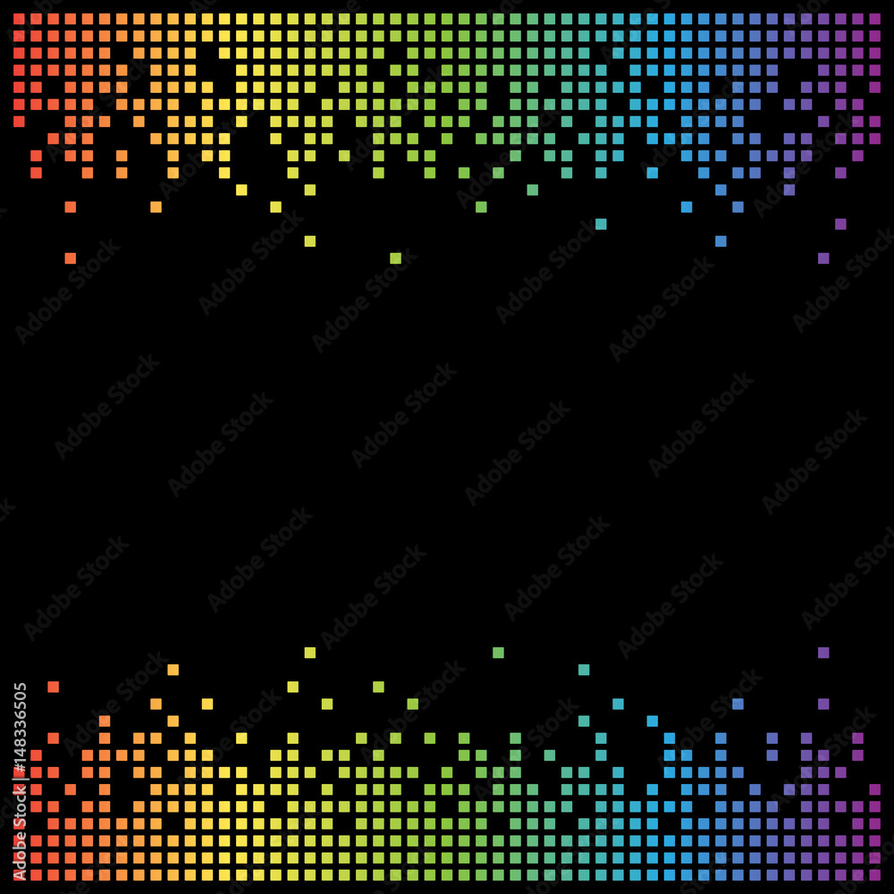 Pixel background texture in rainbow colors with copy space. Vector ...