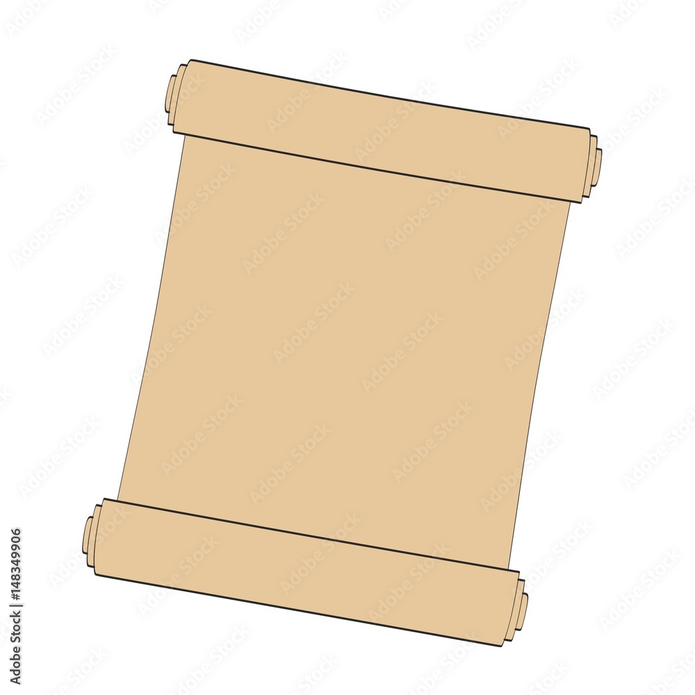 2d cartoon illustration of scroll Stock Illustration | Adobe Stock