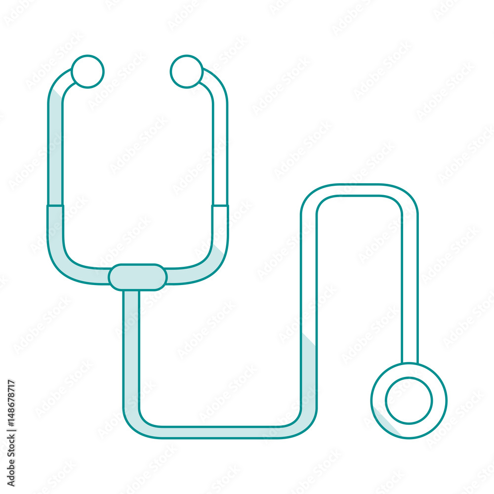 Stock-Vektorgrafik „blue silhouette shading cartoon stethoscope medical ...