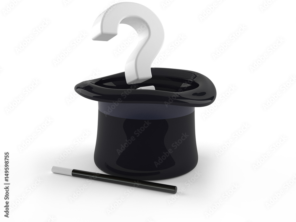 Question mark inside magic hat Stock Illustration | Adobe Stock