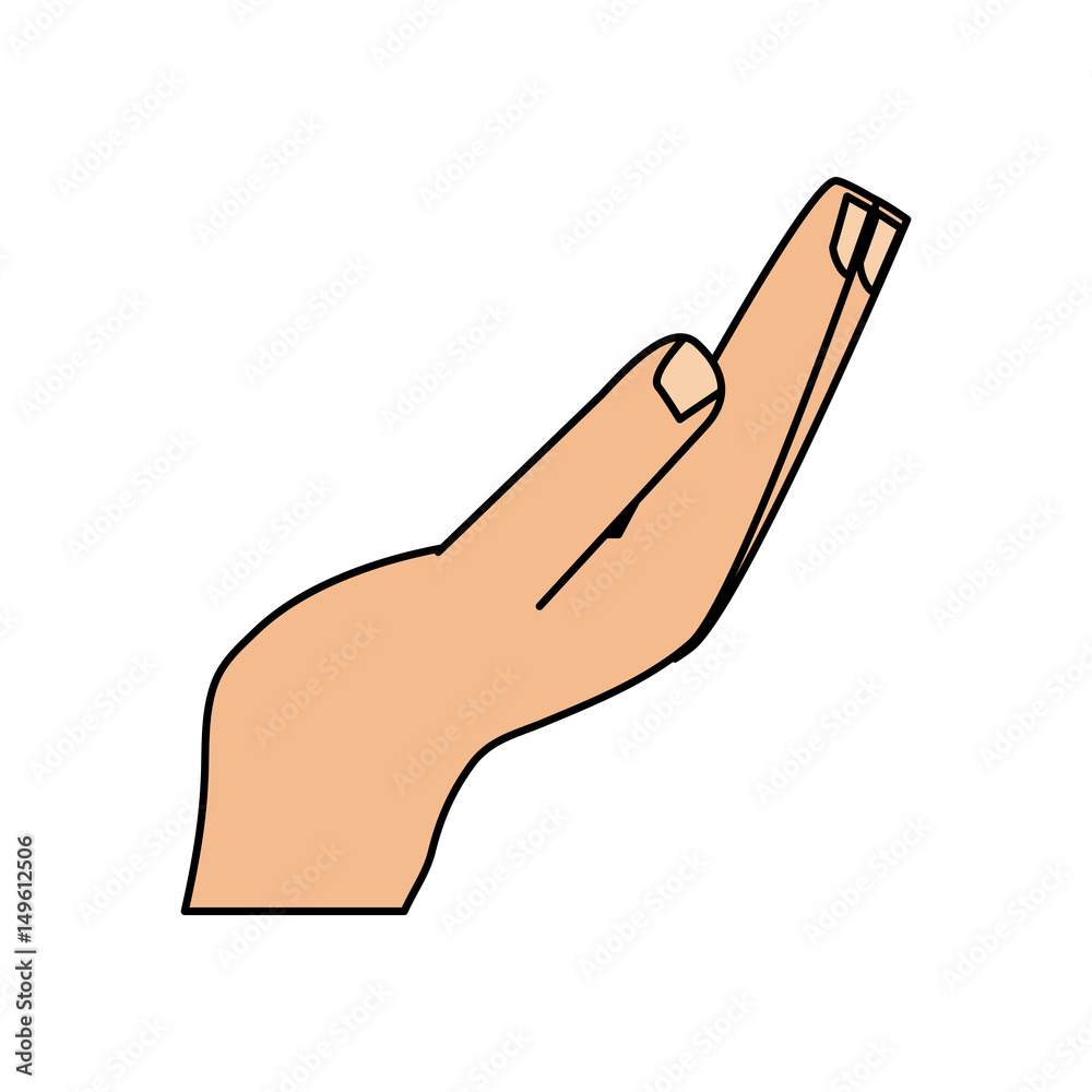 color image cartoon side view hand vector illustration Stock Vector ...