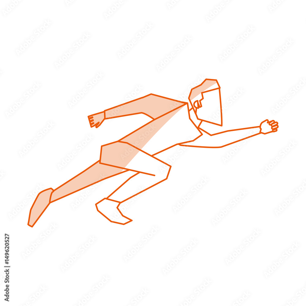 red silhouette shading image cartoon full body side view super hero ...