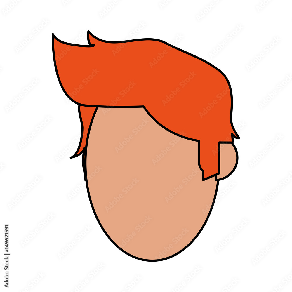 color image cartoon faceless front view man with hairstyle vector ...