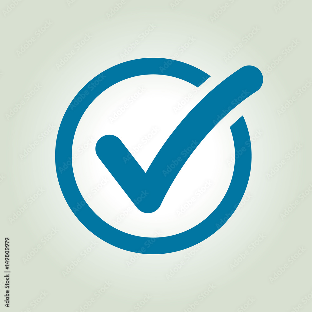 Check list button icon. Check mark in round sign. 素材庫相片 | Adobe Stock