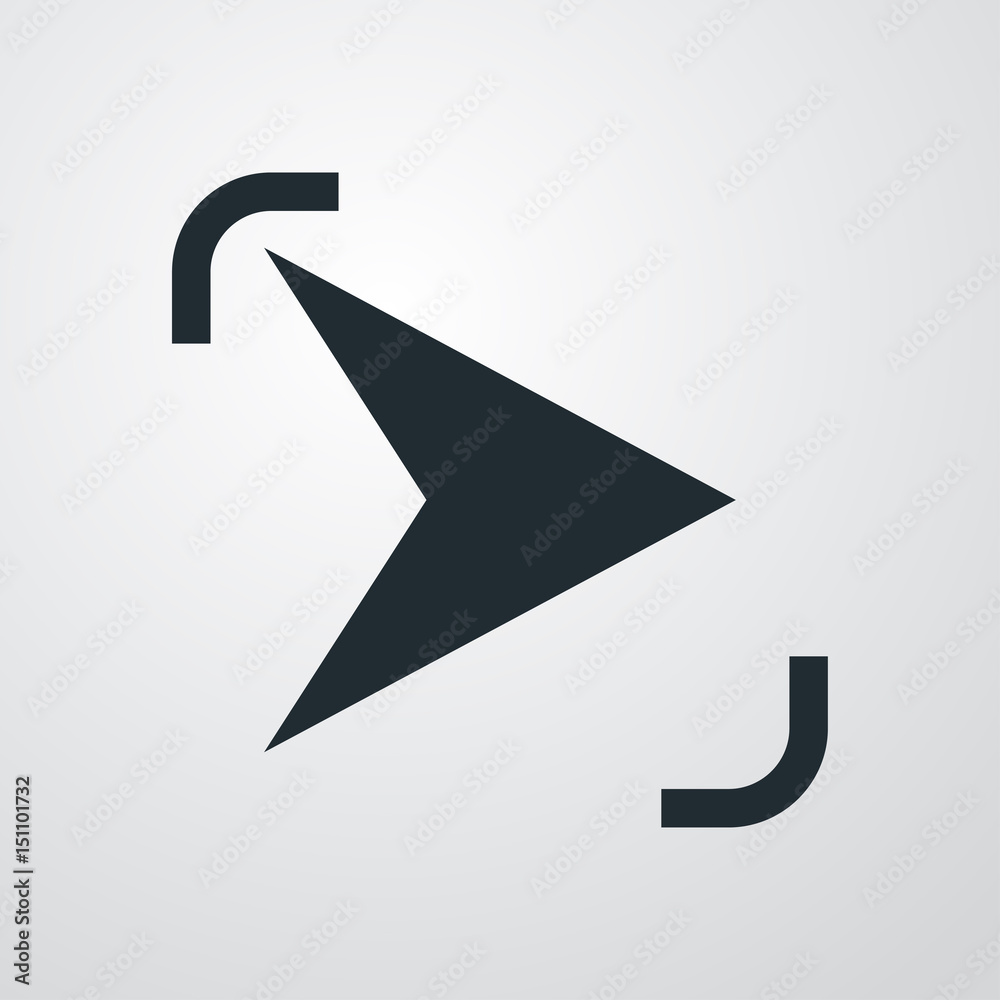 Logotipo punta flecha derecha en fondo degradado Stock Vector | Adobe Stock