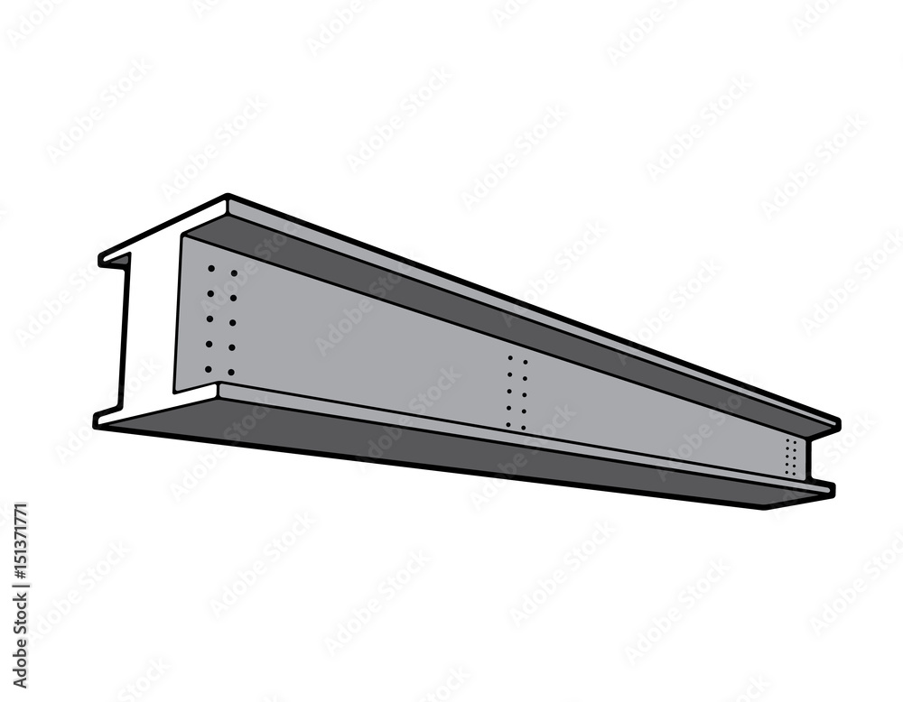 Steel I beam Iron Girder rivets Stock Vector | Adobe Stock