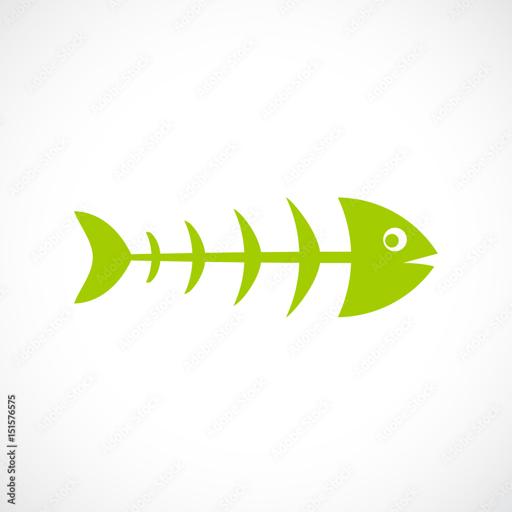 Fish bone vector icon Stock Vector | Adobe Stock
