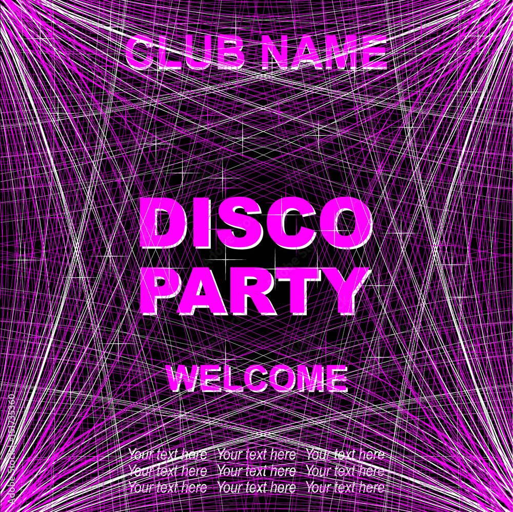 Colorful poster, flyer, invitation for night party or disco party ...