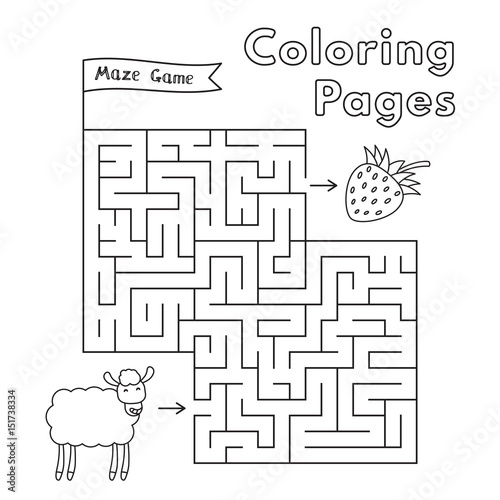 Cartoon Sheep Maze Game Stock Vector | Adobe Stock