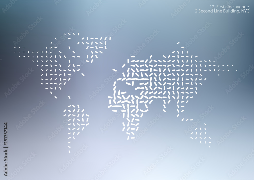 Vector world map with sticks, lines for business templates, broc Stock ...