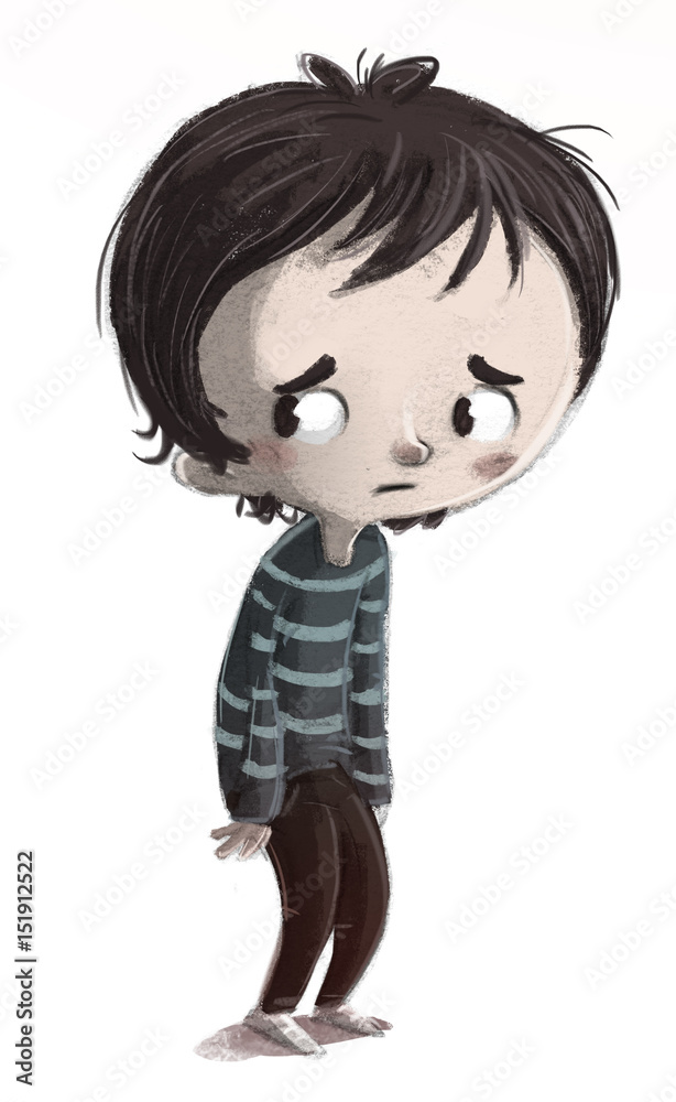 Stock-Illustration „niño con pose triste“ | Adobe Stock