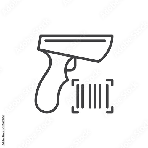 Barcode scanner line icon, outline vector sign, linear style pictogram ...