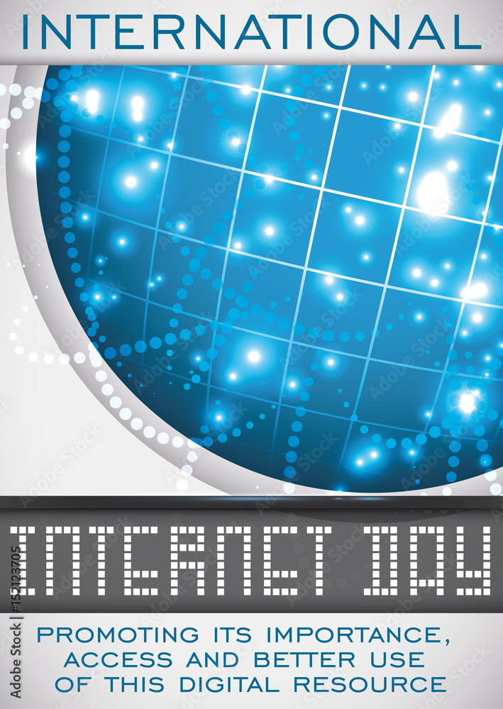 Globe Connected to the Network at International Internet Day, Vector ...