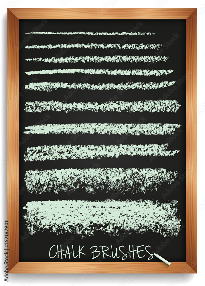 Vintage vector brush on the blackboard. Chalk marks and coal. Grainy ...