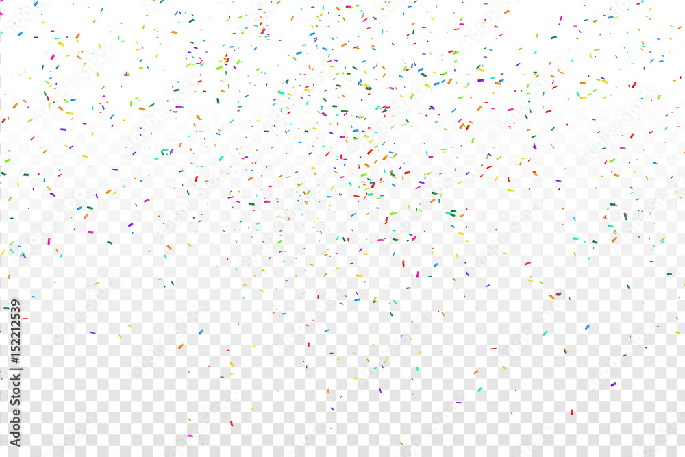 Vector realistic colorful confetti on the transparent background ...