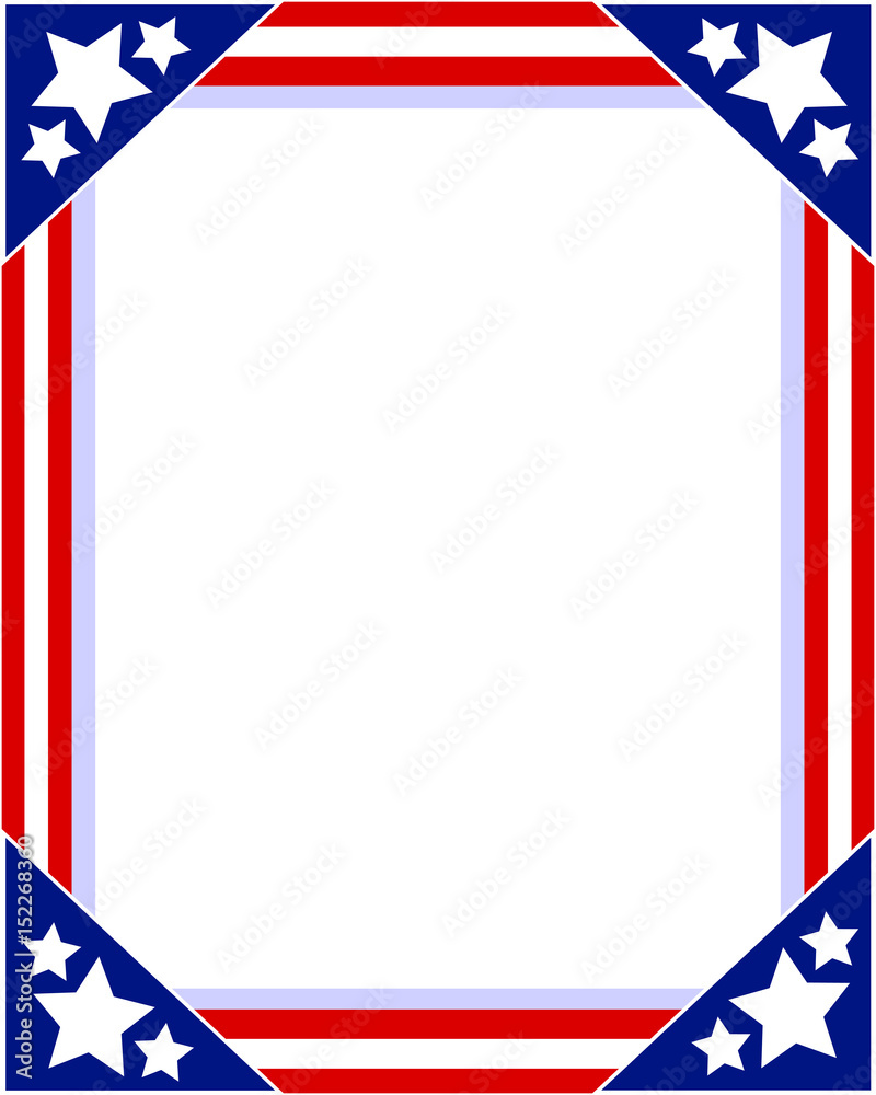 เวกเตอร์ Stock American flag symbols patriotic picture frame border ...
