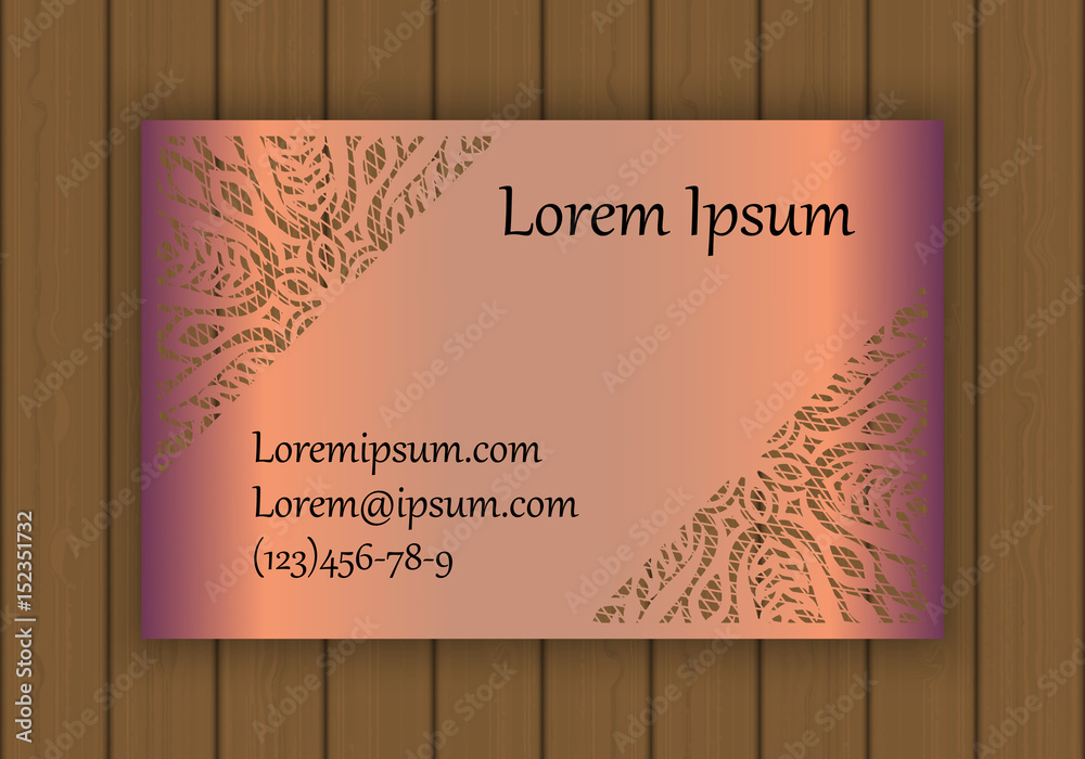 Business or visiting card template with a cut out pattern. May be used ...