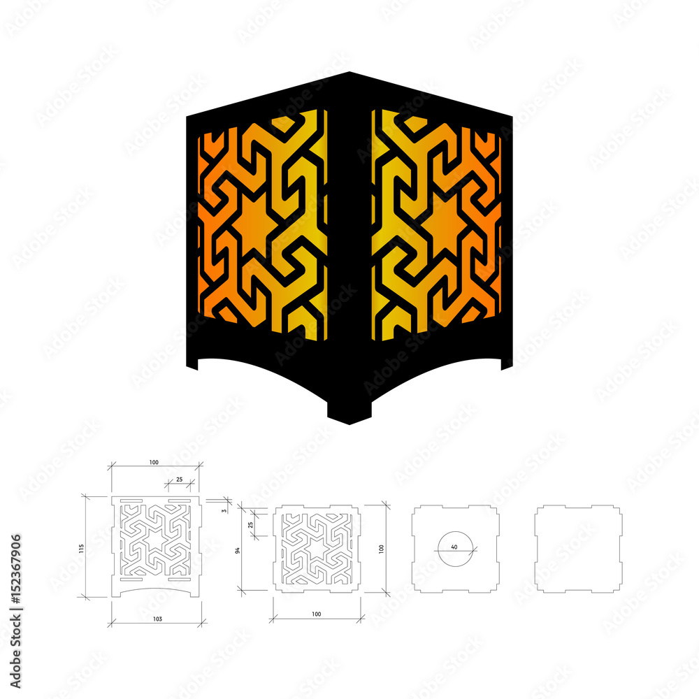 Cut out template for lamp Stock Vector | Adobe Stock