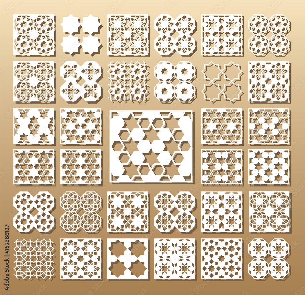 Set of die cut cards Stock Vector | Adobe Stock