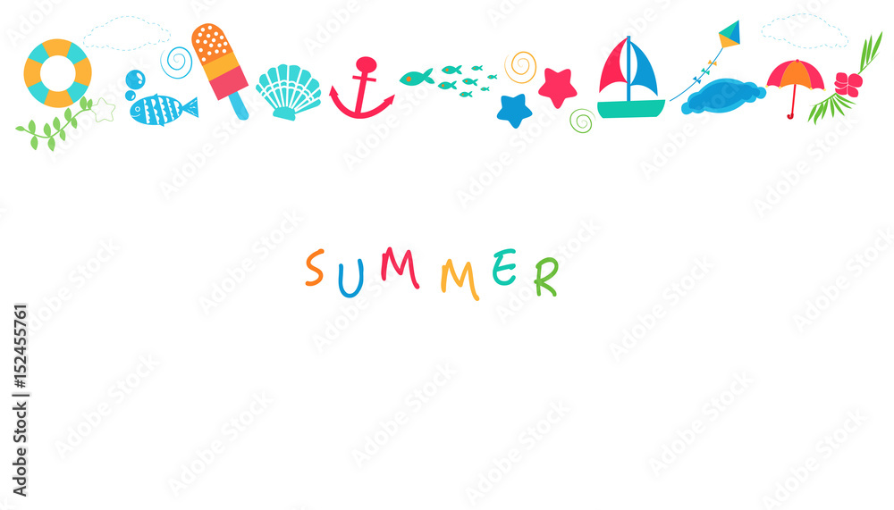 Summer time icon header background Stock Illustration | Adobe Stock