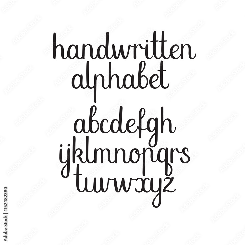 Handwritten font. Vector ABC. Modern Calligraphy alphabet. Hand ...