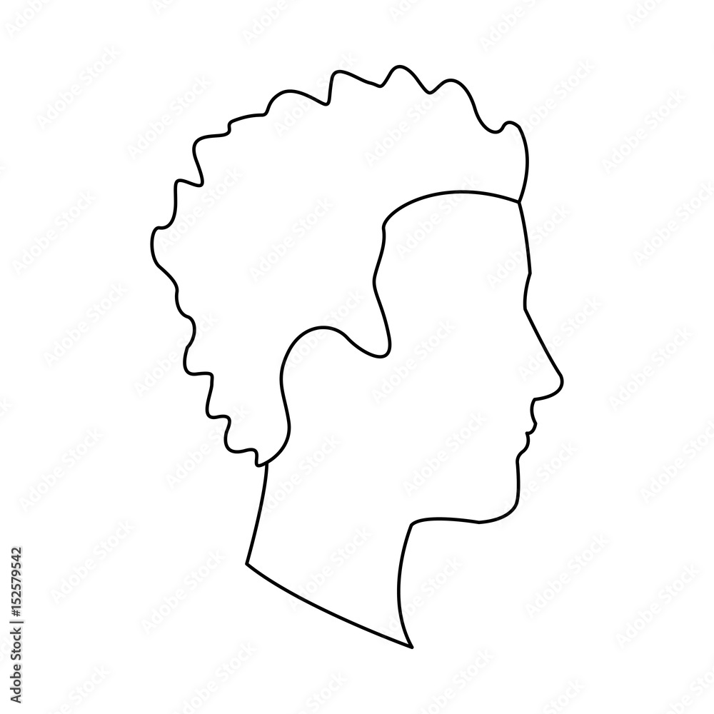 profile head guy young character outline vector illustration Stock ...