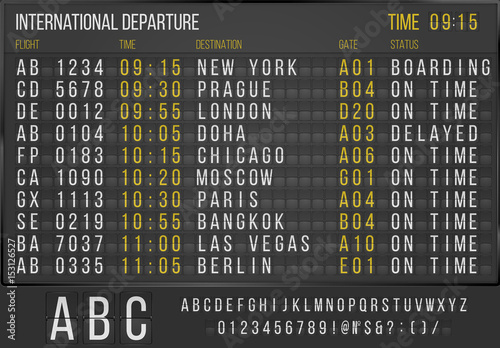 Split-flap Display Board Text Mockup. Buy this stock template and ...