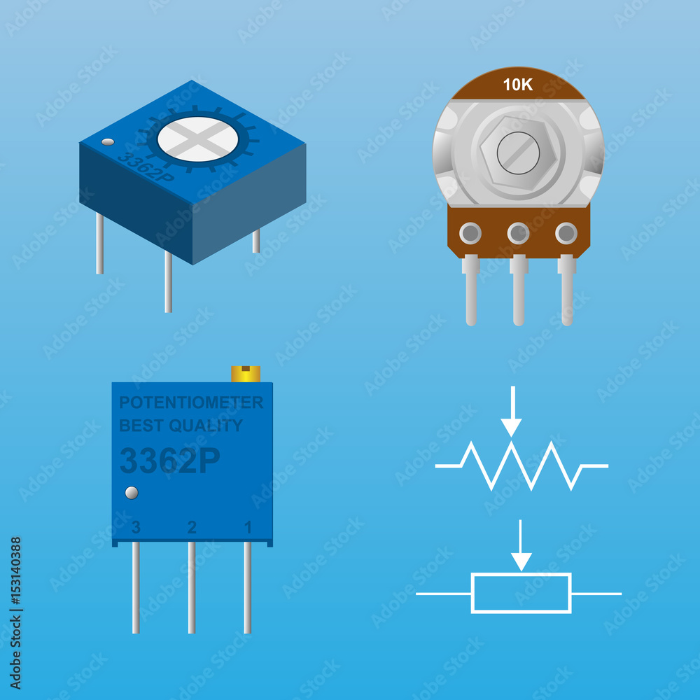 potentiometer with symbol Stock Vector | Adobe Stock