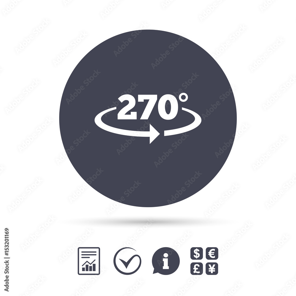 Angle 270 degrees sign icon. Geometry math symbol. Stock Vector | Adobe ...