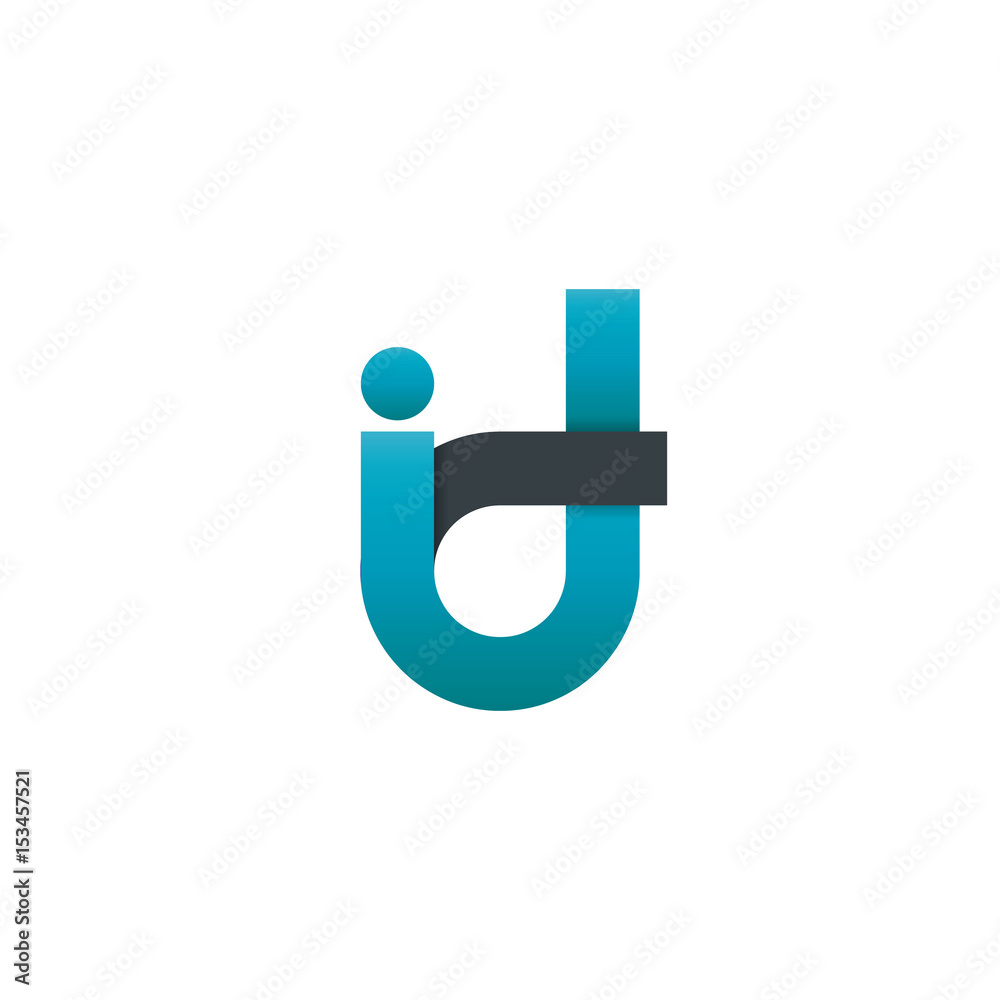 Initial Letter ID Rounded Design Logo Stock Vector | Adobe Stock