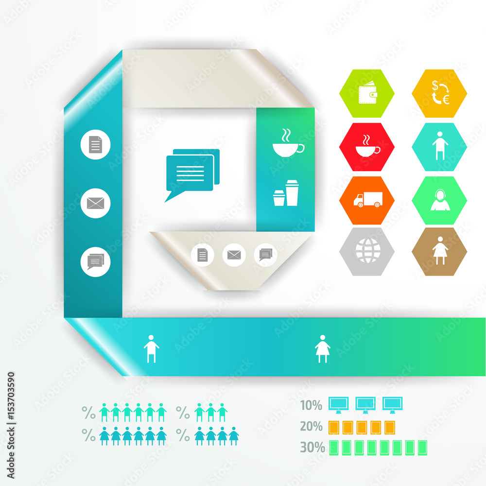 Vector colorful infographic for business presentations. Can be used for ...