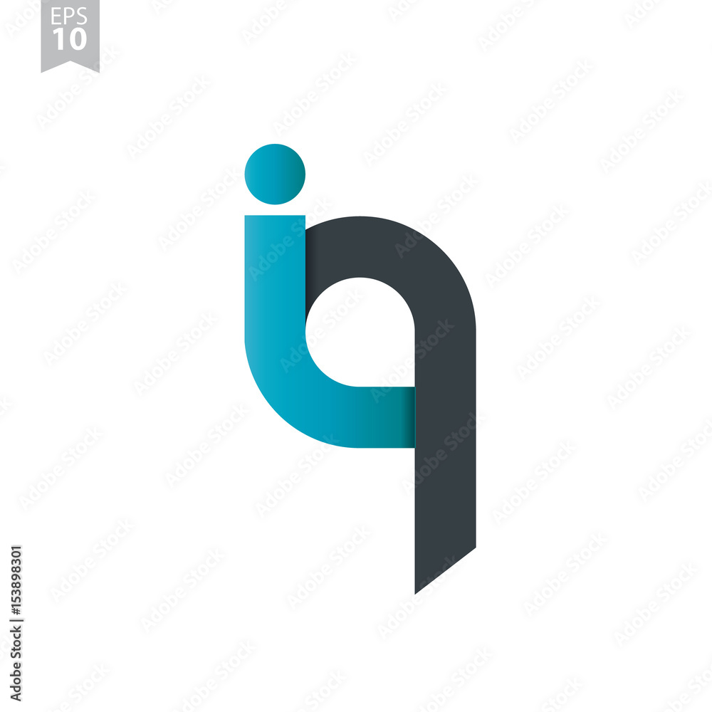 Initial Letter IQ Rounded Lowercase Logo Stock Vector | Adobe Stock