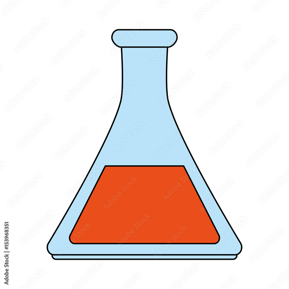 color image cartoon glass beaker for laboratory with liquid inside ...