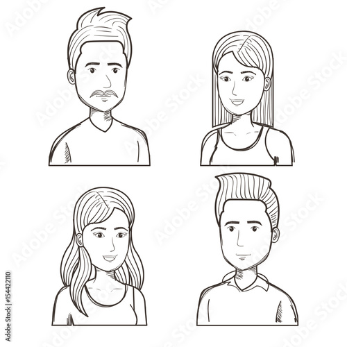 People Plan View Sketch Coloring Page