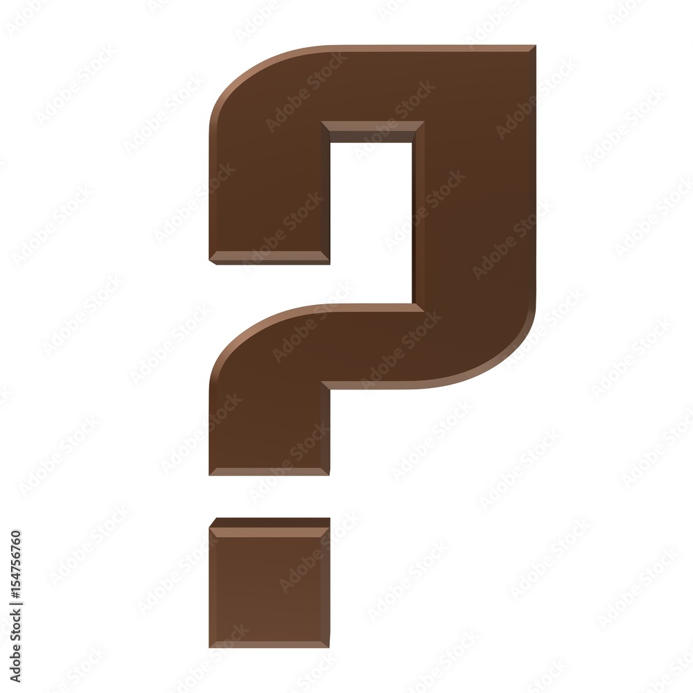 question mark 3d colored brown interrogation point punctuation mark ...