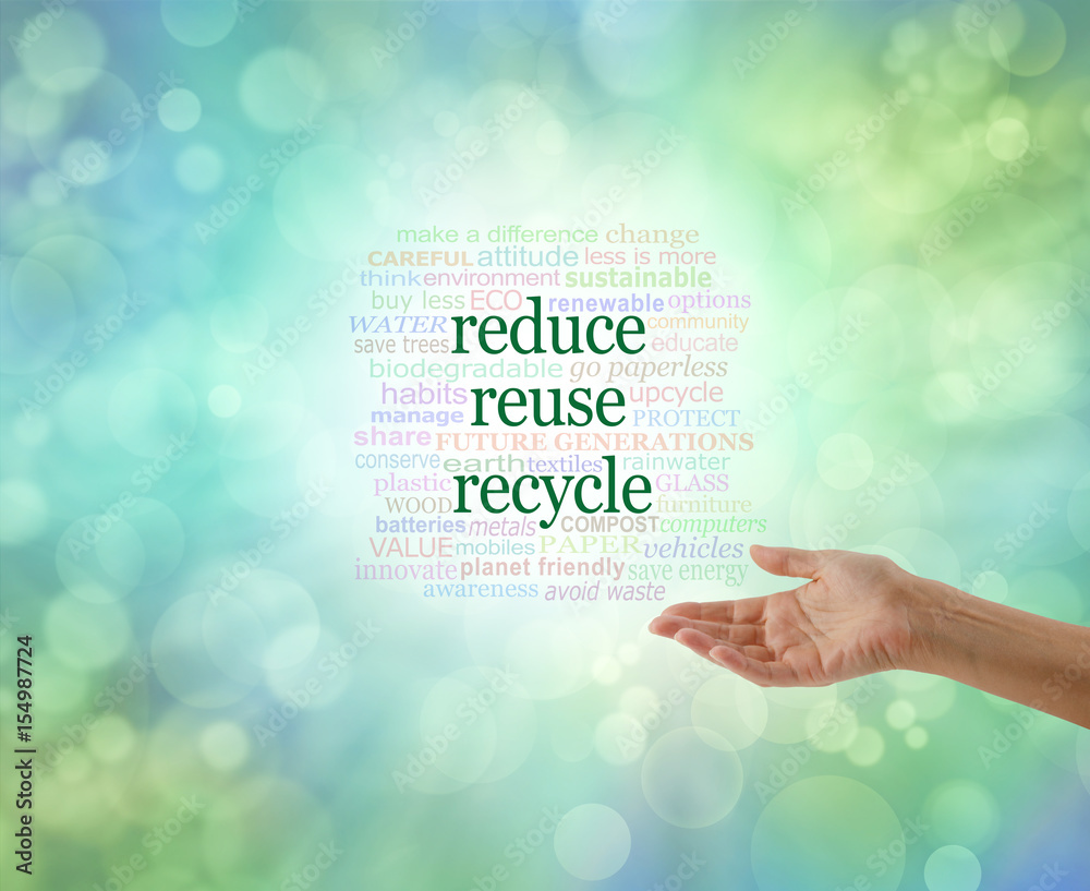 We all need to do this: Reduce Reuse Recycle - Female with open palm ...