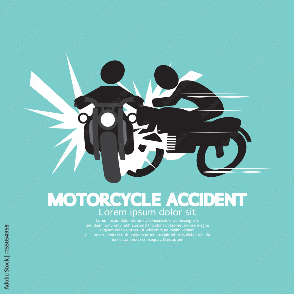 Motorcycle Accident Vector Illustration Stock Vector | Adobe Stock