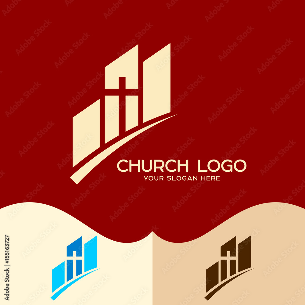 Church logo. Cristian symbols. The Church of Jesus Christ in the middle ...