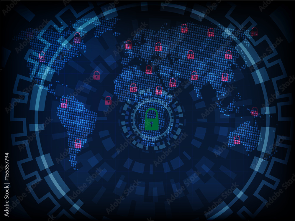 Стоковое векторное изображение «Ransomware alert, technology ,cyber ...