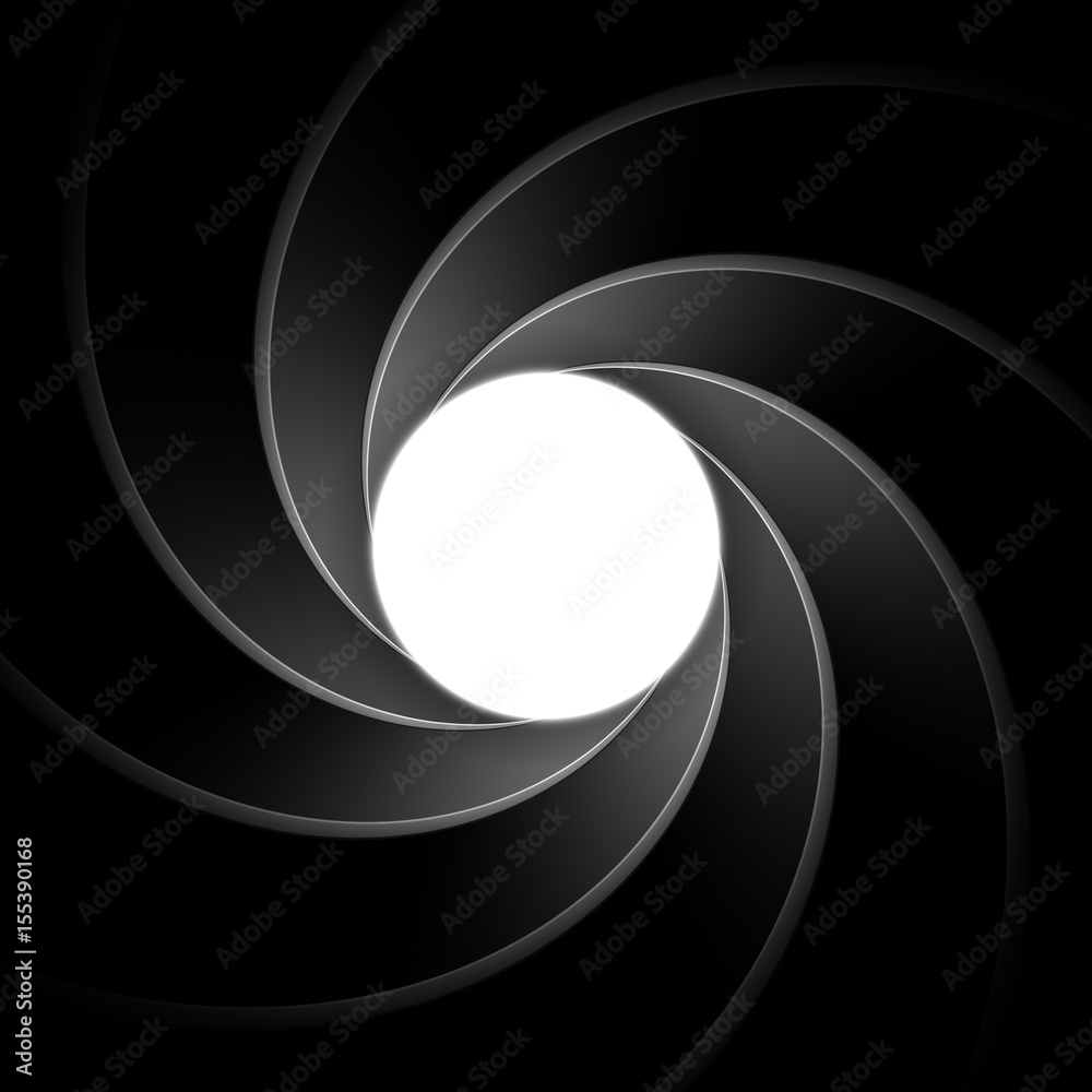 Inside gun barrel template. Classical James Bond, agent 007 theme ...