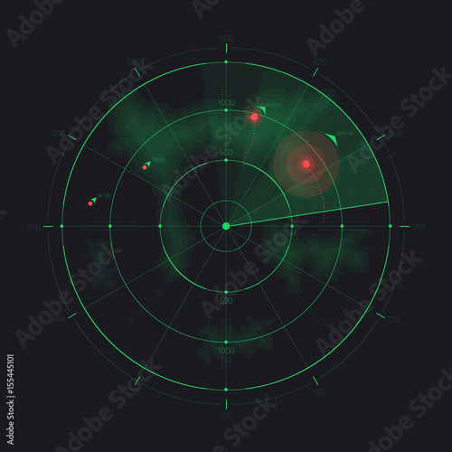 Vector radar screen. Futuristic HUD radar display. Sci-fi design ...