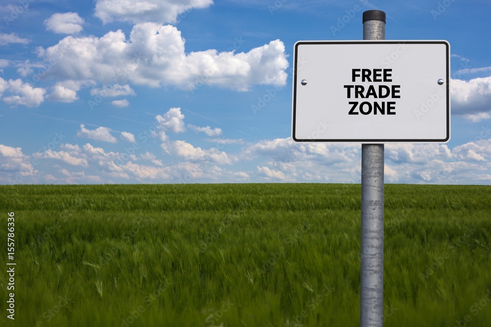 FREE TRADE ZONE - image with words associated with the topic EUROPEAN ...