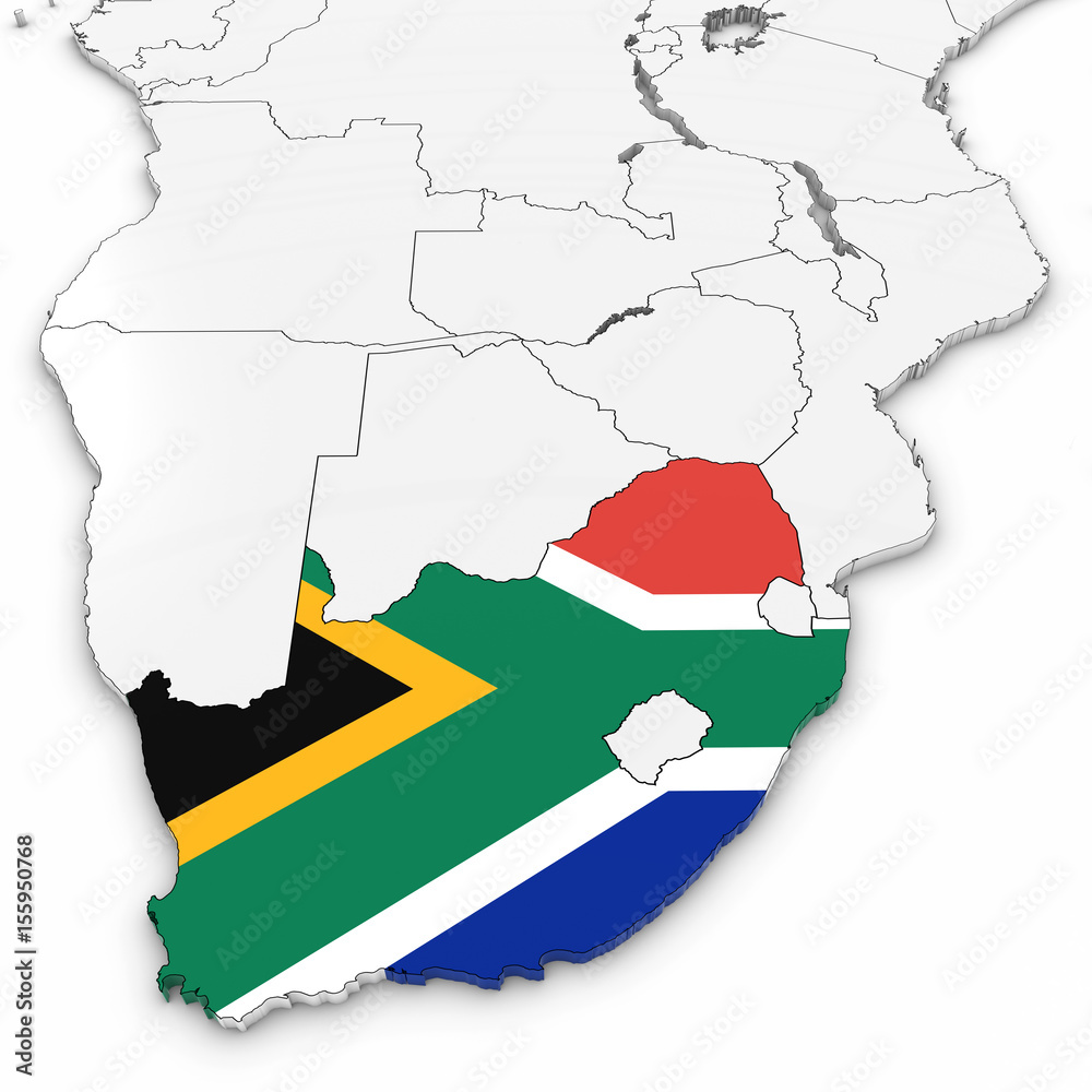 South Africa Flag Map