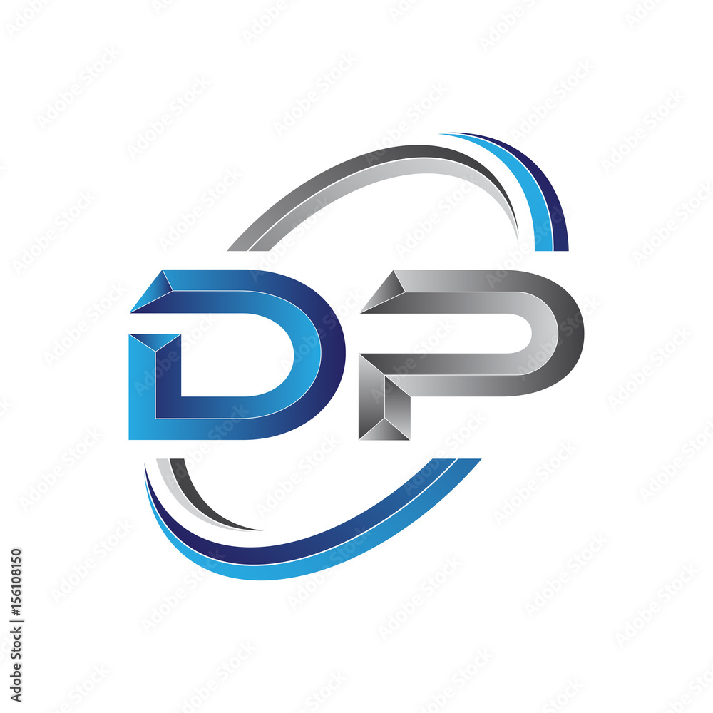 Simple initial letter logo modern swoosh DP Stock Vector | Adobe Stock