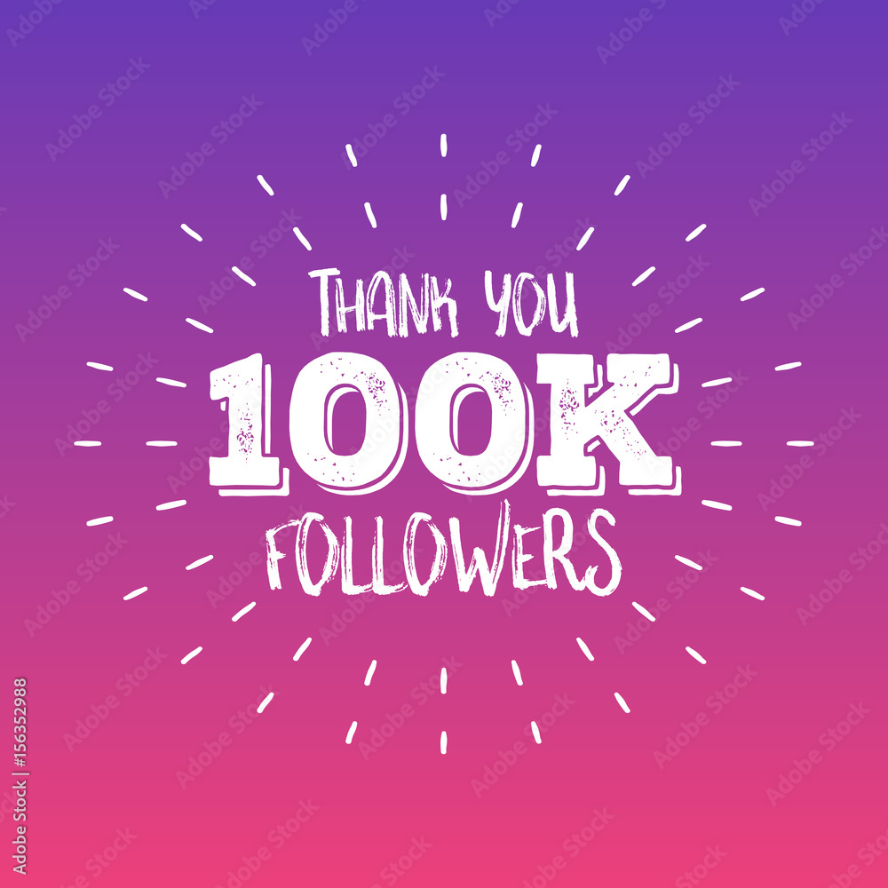 Thank you letters for follower vector illustration Stock Vector | Adobe ...