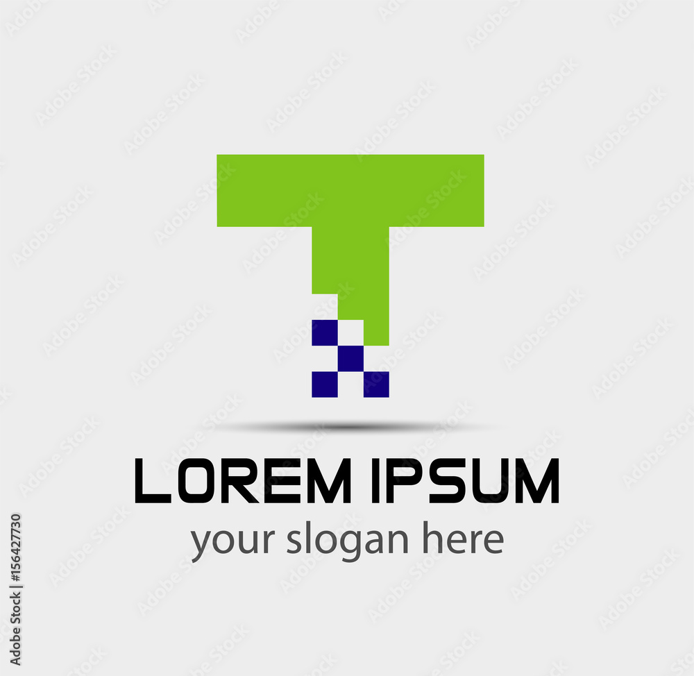 Vector illustration of abstract icons based on the letter T logo Stock ...