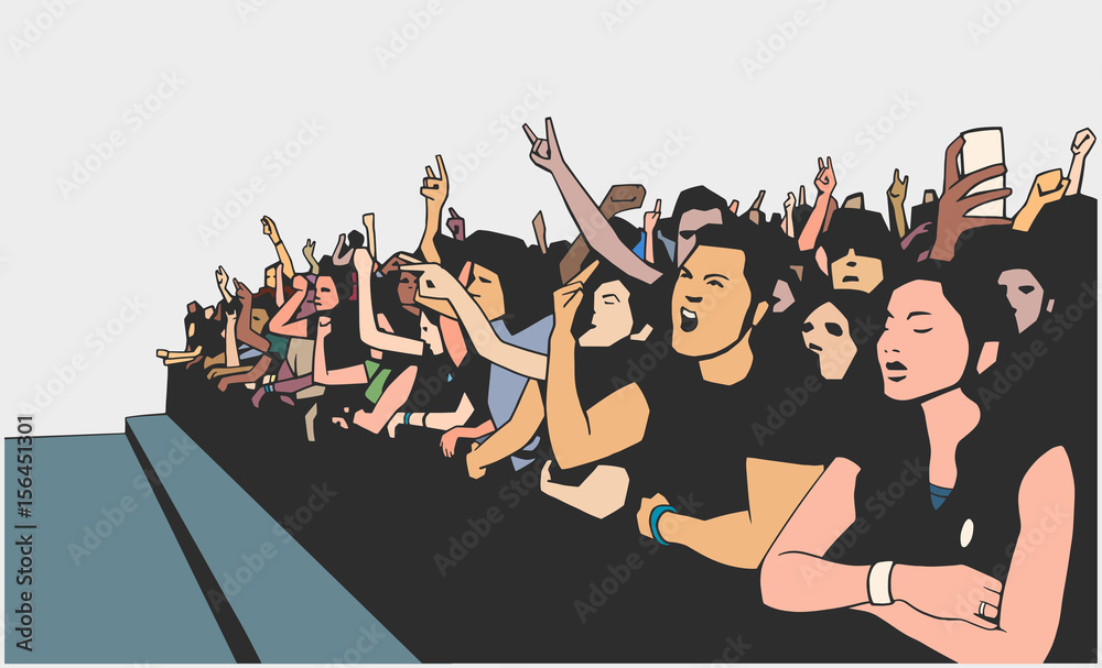 Cartoon Concert Crowd