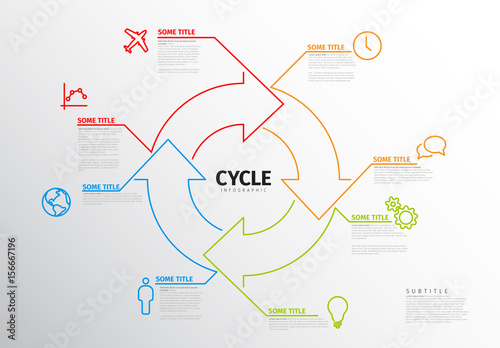 Overlapping Arrows Circular Infographic Layout Stock Template | Adobe Stock